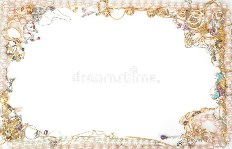 Jewelry border stock image. Image of necklace, engagement - 16612819
