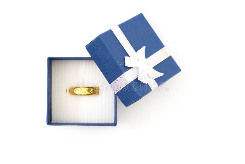 Jewelry Box with Gold Rings on White Stock Photo - Image of wedding ...