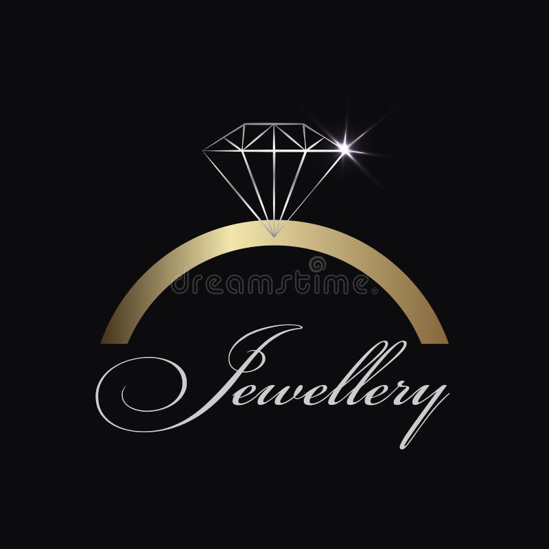 Jewelry Company Emblem. Ring Vector Logo Stock Vector - Illustration of ...