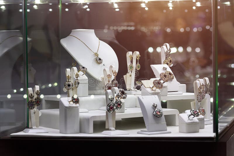 Jewelry on the Counter Store Stock Photo - Image of indoor, shopping ...