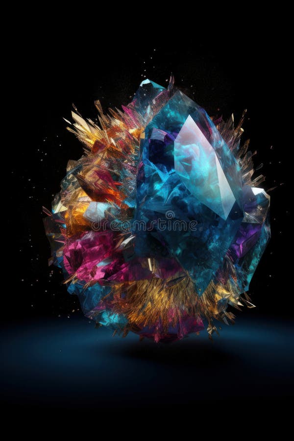 A Jewelry Design Colorful Crystal Geode Generative AI Stock ...