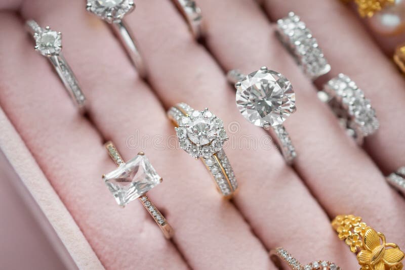 Jewelry Diamond Rings in Box Stock Image - Image of jewel, elegance ...