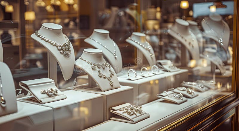 A Jewelry Display Case with Many Stunning Pieces Featured in the Store ...