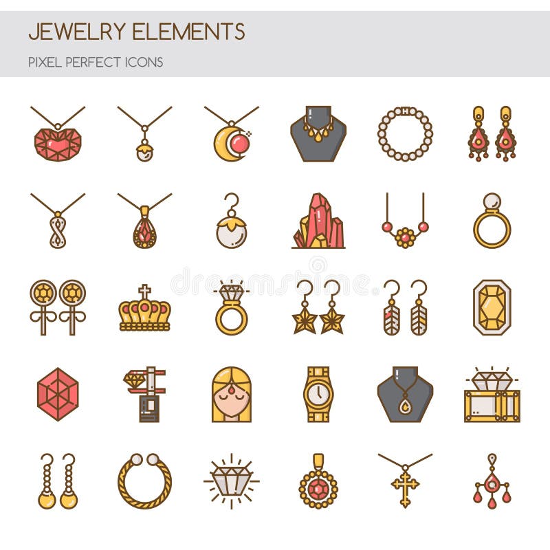 Jewelry Elements stock illustration. Illustration of gold - 94653045