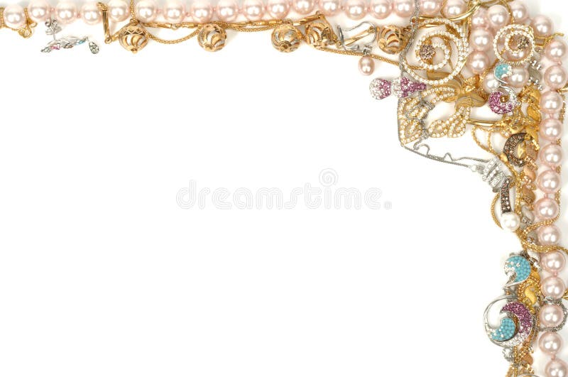 Jewelry border stock image. Image of necklace, engagement - 16612819