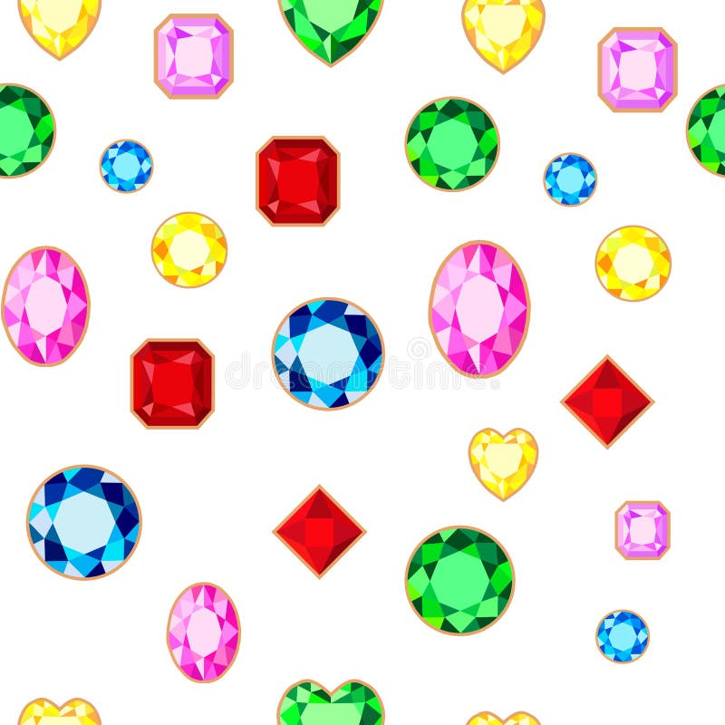 Jewelry Gems Collection, Vector Illustration. Different Precious Stones ...