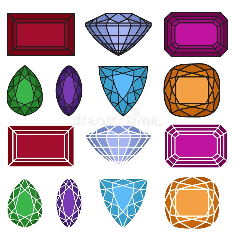 Jewelry gemstones set stock vector. Illustration of luxury - 61764323