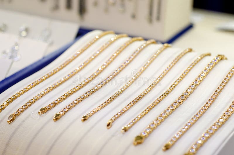 Jewelry Gold Chain for Sale in the Jewelry Store Stock Photo - Image of ...