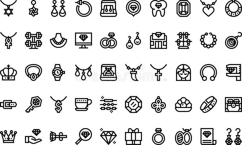 Jewelry Icons High-Quality Vector Icons Collection with Editable Stroke ...