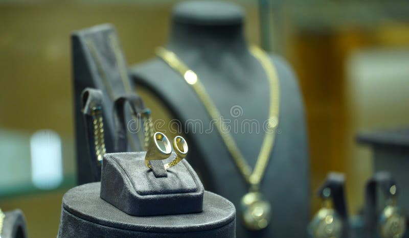 Jewelry Luxury Retail Store Window Display Showcase Stock Photo - Image ...