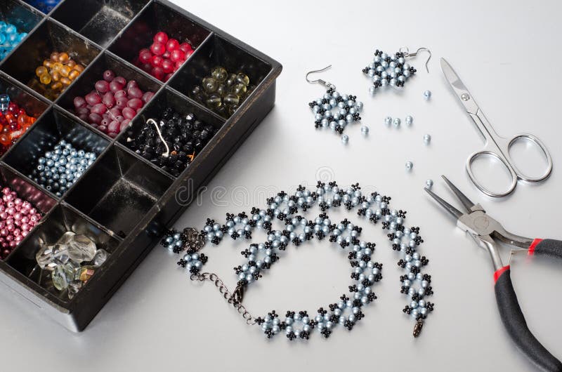 Jewelry making stock photo. Image of colors, hobby, scissors - 49530876