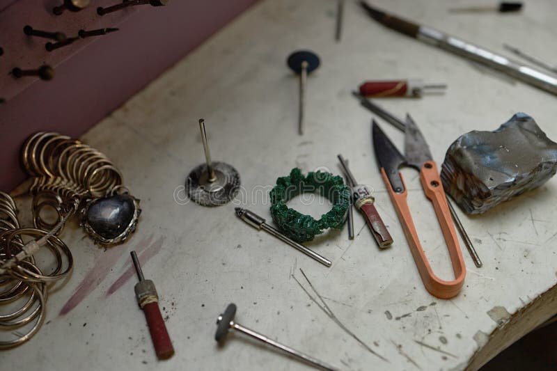 Jewelry Making Tools Scattered Workbench Stock Photos - Free & Royalty ...