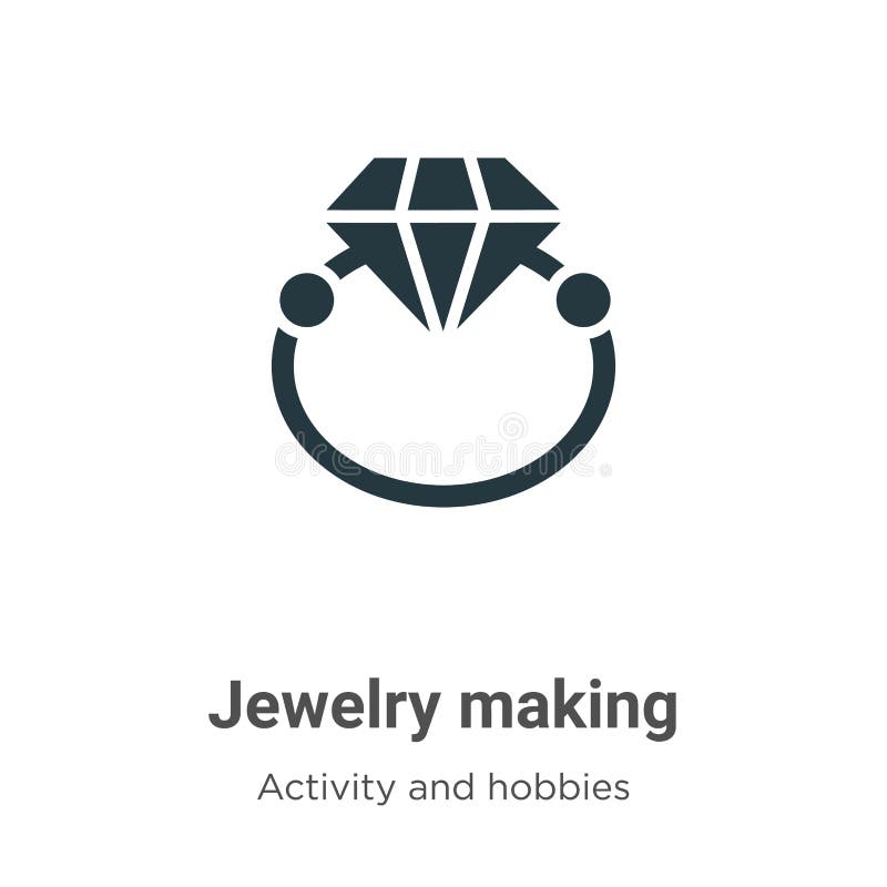 Jewelry Making Vector Icon on White Background. Flat Vector Jewelry ...