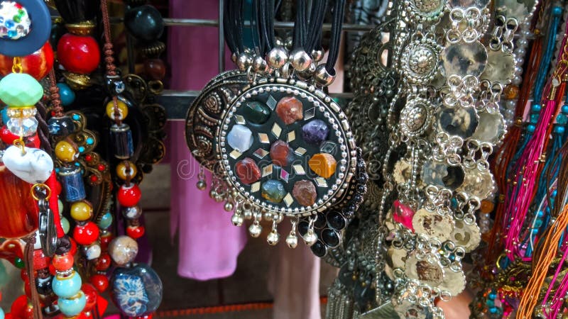 Jewelry Necklace with a Very Pretty Jade Patch Pattern. Stock Image ...