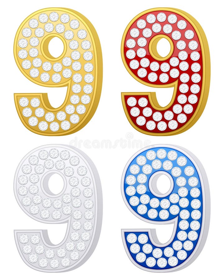 Number Nine For King And Traditional Thai Style Pattern Background ...