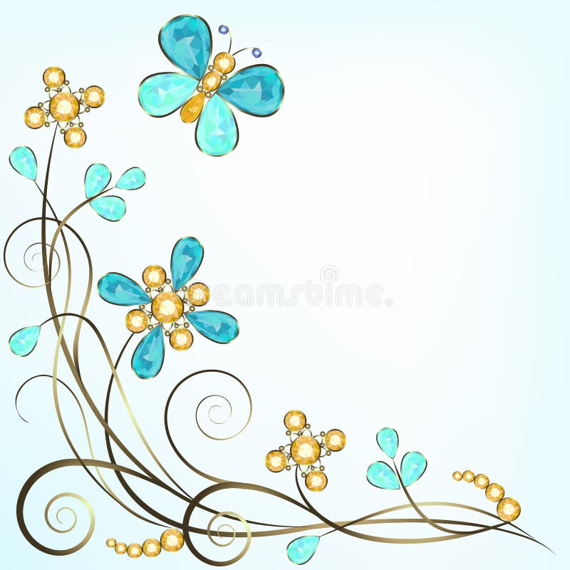 Jewelry pattern border stock vector. Illustration of gemstone - 44451013