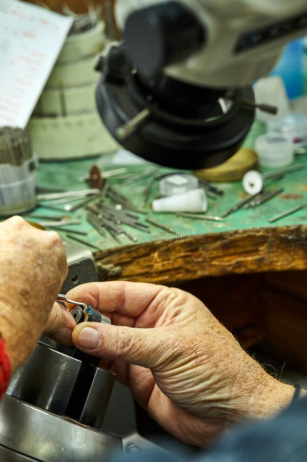 Jewelry Production. the Process of Fixing Stones Stock Photo - Image of ...