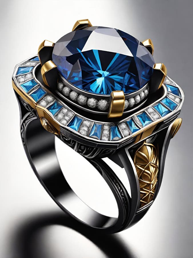 Jewelry Ring with Diamond on White Stock Illustration - Illustration of ...