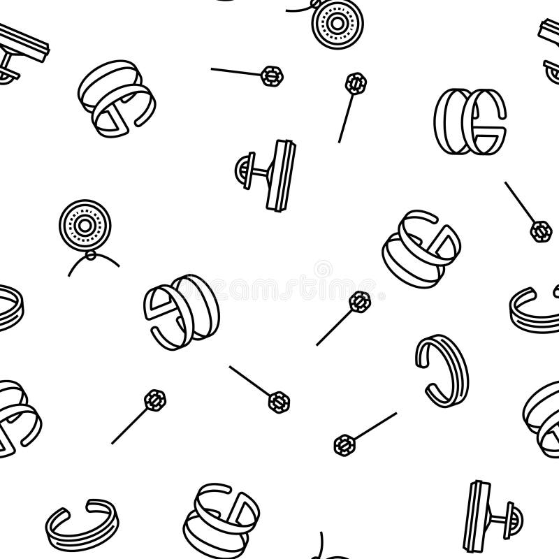 Jewelry Ring Gold Necklace Seamless Pattern Vector Stock Illustration ...