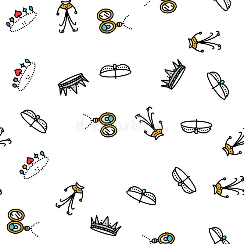 Jewelry Ring Gold Necklace Seamless Pattern Vector Stock Illustration ...