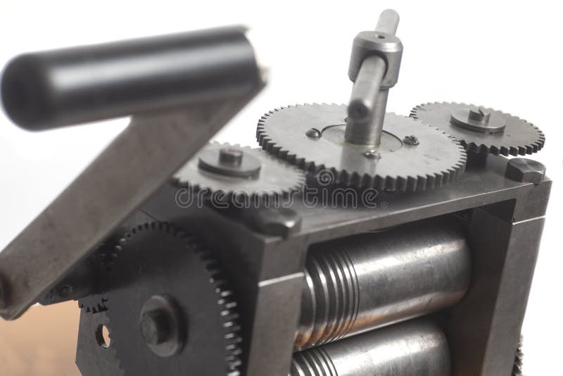 Jewelry Rolling Mill Tool Press Rolling of a Silver Wire Stock Photo ...