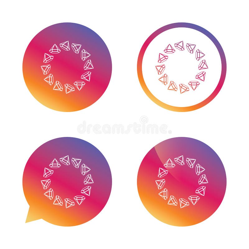 Jewelry Sign Icon. Diamonds Circle Symbol Stock Vector - Illustration ...