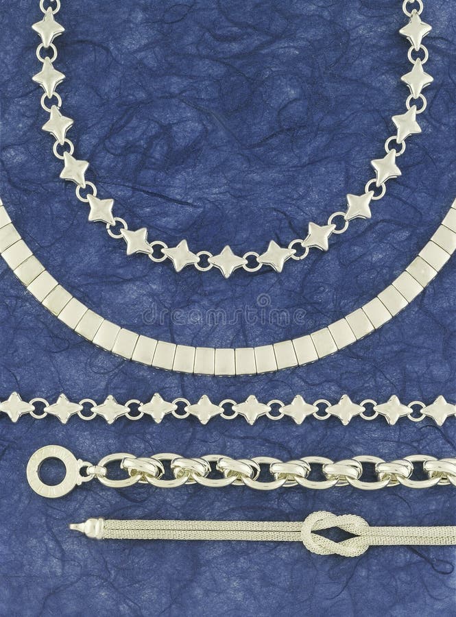 Jewelry Still Life with Blue Background Stock Image - Image of ...