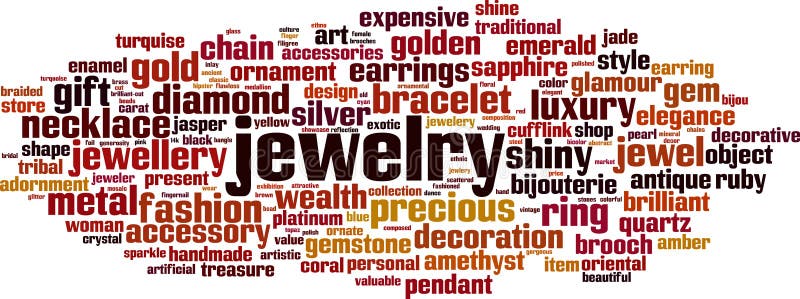 Jewelry word cloud stock vector. Illustration of jade - 248403532