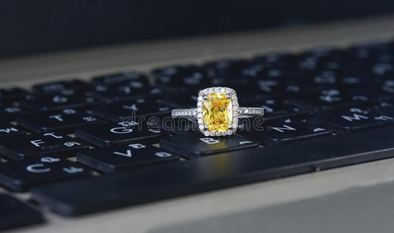 The Jewelry is Yellow Diamonds and Gold. Stock Photo - Image of stone ...