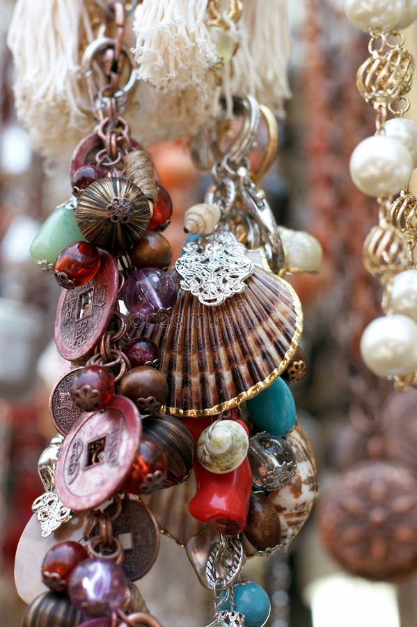 Jewels and Amulets Hanging. Shallow Stock Image - Image of brilliant ...