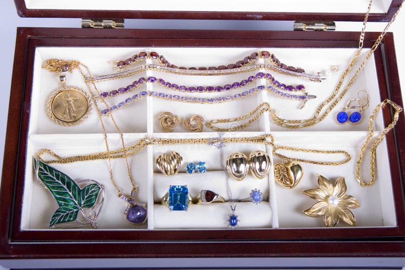 Jewels and Chains in Jewelry Box Stock Image - Image of beautiful ...