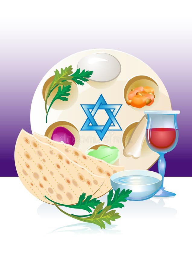 Jewish Celebrate Pesach Passover Spring Border Flo Stock Vector ...