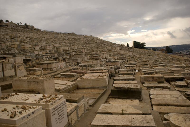 Jewish Cemetery, Jerusalem, Israel Editorial Photo - Image of ...