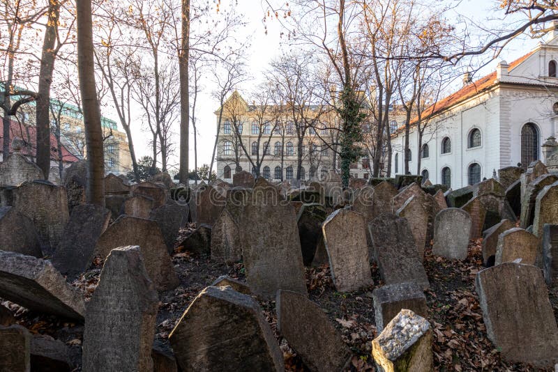 Jewish Cemetery Prague with Old Gravestones. Editorial Photo - Image of ...