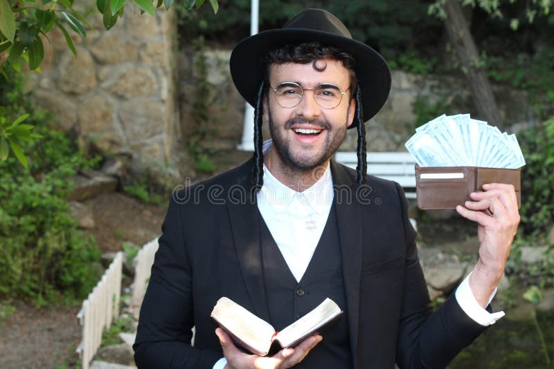 Jewish Entrepreneur Showing Full Wallet Stock Photo - Image of ...