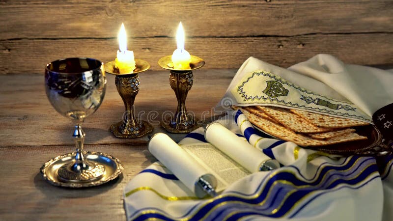 Jewish Holiday Hanukkah Creative Background with Menorah. View from ...