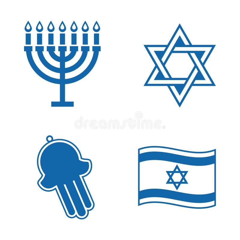 Judaism Elements Collection Stock Vector - Illustration of star, jewish ...