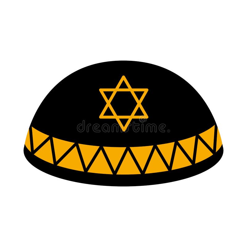 Jewish kippah icon stock vector. Illustration of star - 113397395