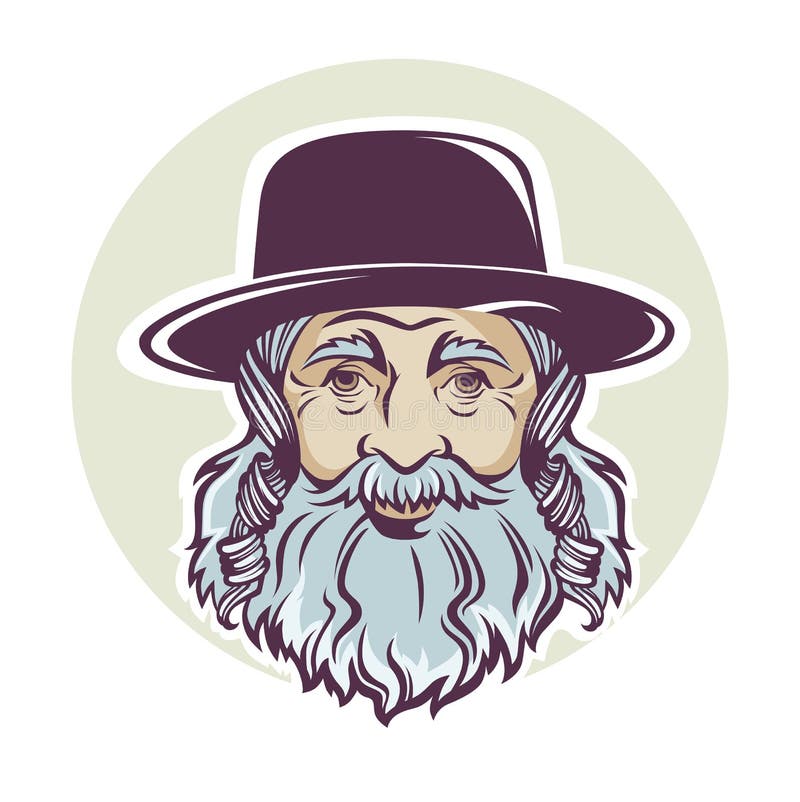 Face Old Jewish Rabbi Stock Illustrations – 27 Face Old Jewish Rabbi ...