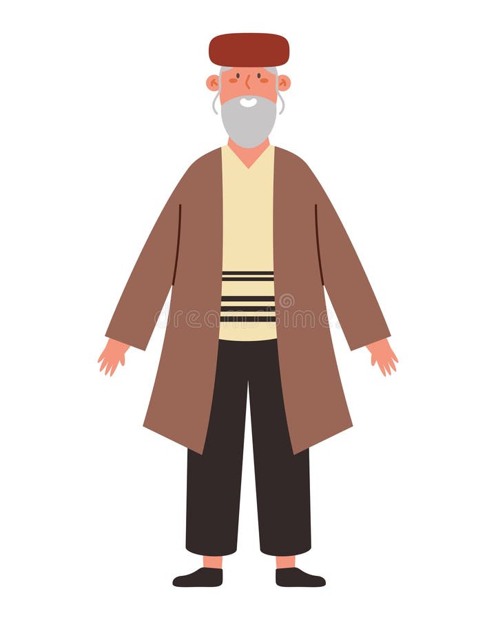 Jewish old man stock vector. Illustration of show, hanukkah - 300612913