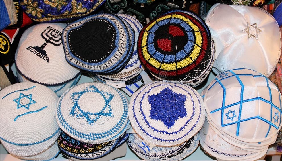Jewish religious caps stock image. Image of shabbat, jewish - 23928777