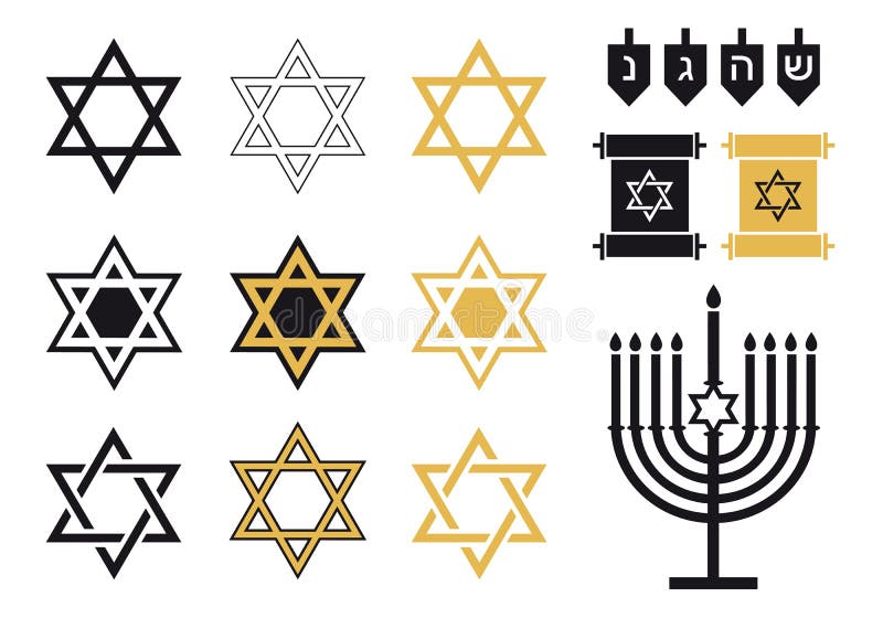 Jewish Stars, Religious Icon Set, Stock Illustration - Illustration of ...