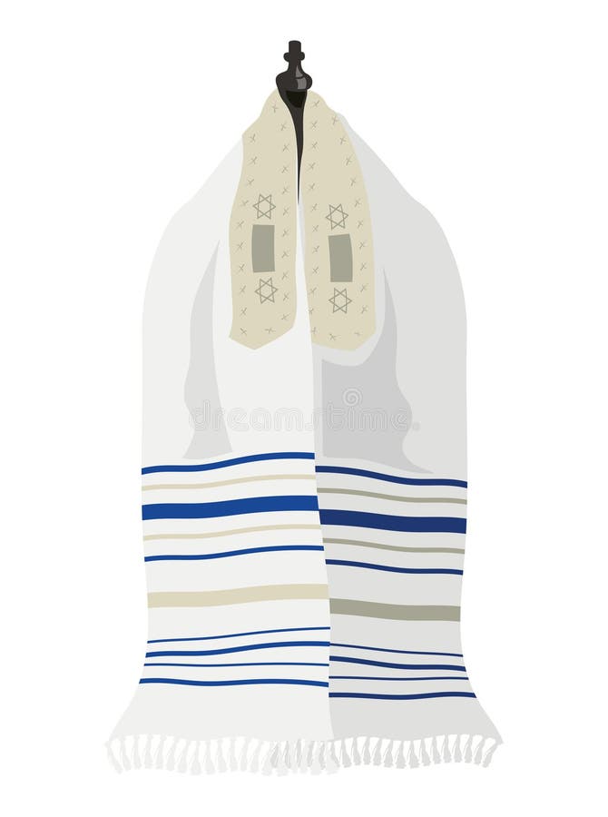 Jewish Tallit with Decorations Stock Vector - Illustration of ...