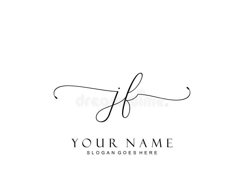 Initial JF Signature Logo Template Vector Stock Vector - Illustration ...