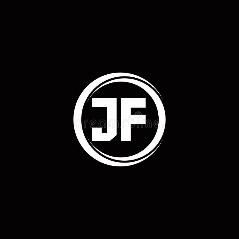 JF Logo Initial Letter Monogram with Circle Slice Rounded Design ...