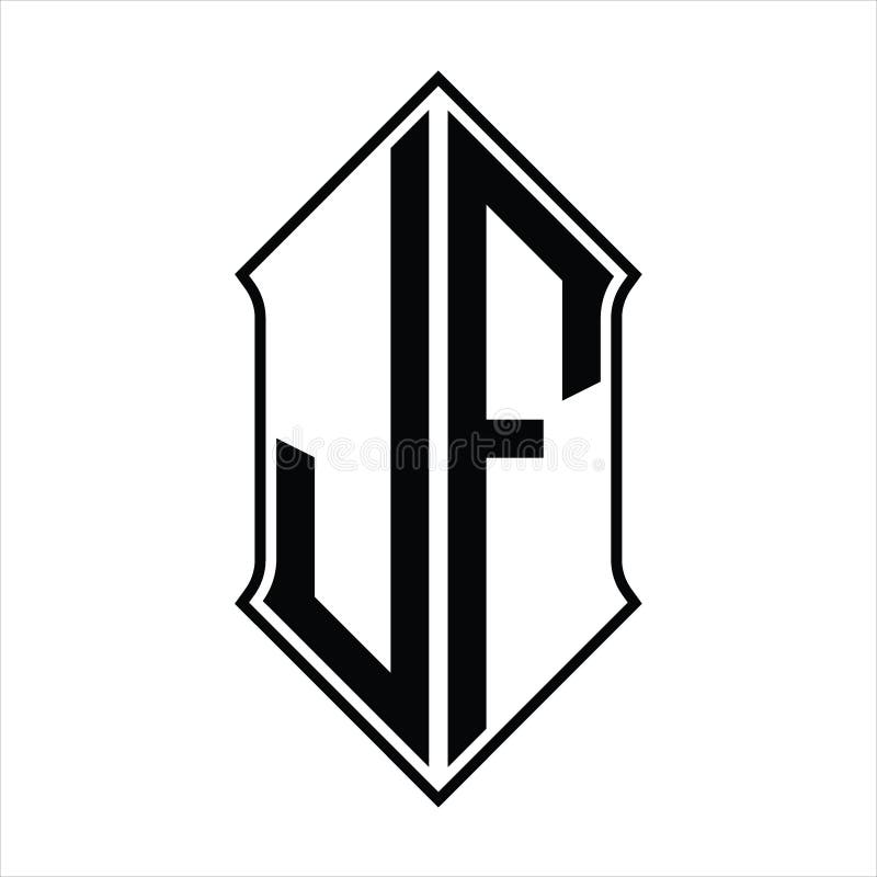 JF Logo Monogram with Shieldshape and Outline Design Template Vector ...