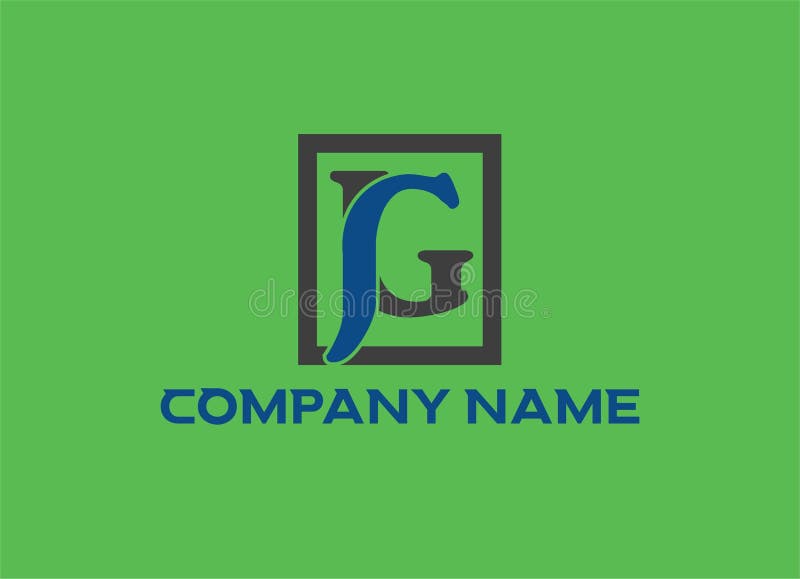 Modern Initial Logo 2 Letters Black Simple JG Stock Vector ...