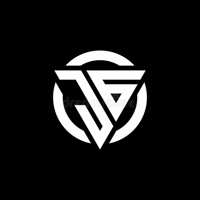 JG Logo with Triangle Shape and Circle Rounded Design Template Stock ...