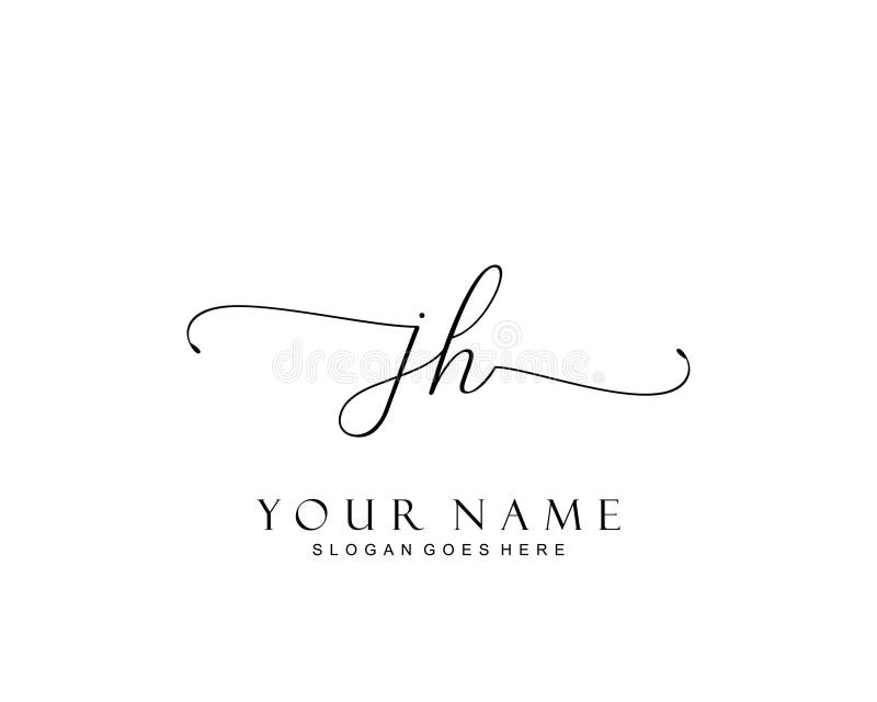 Initial JH Signature Logo Template Vector Stock Vector - Illustration ...