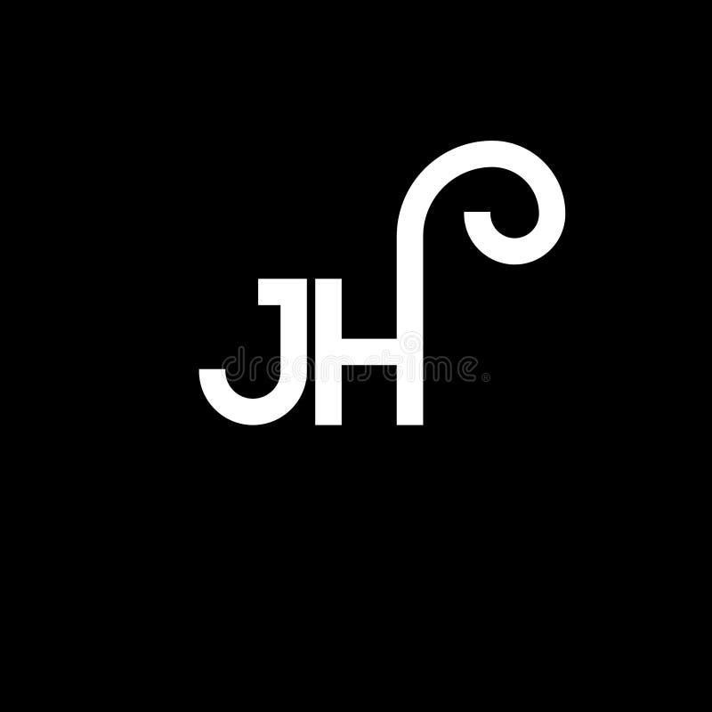 JH Letter Logo Design on Black Background. JH Creative Initials Letter ...